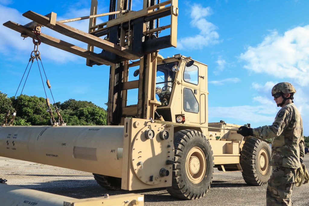 Forklift offloading missile - Second Line of Defense