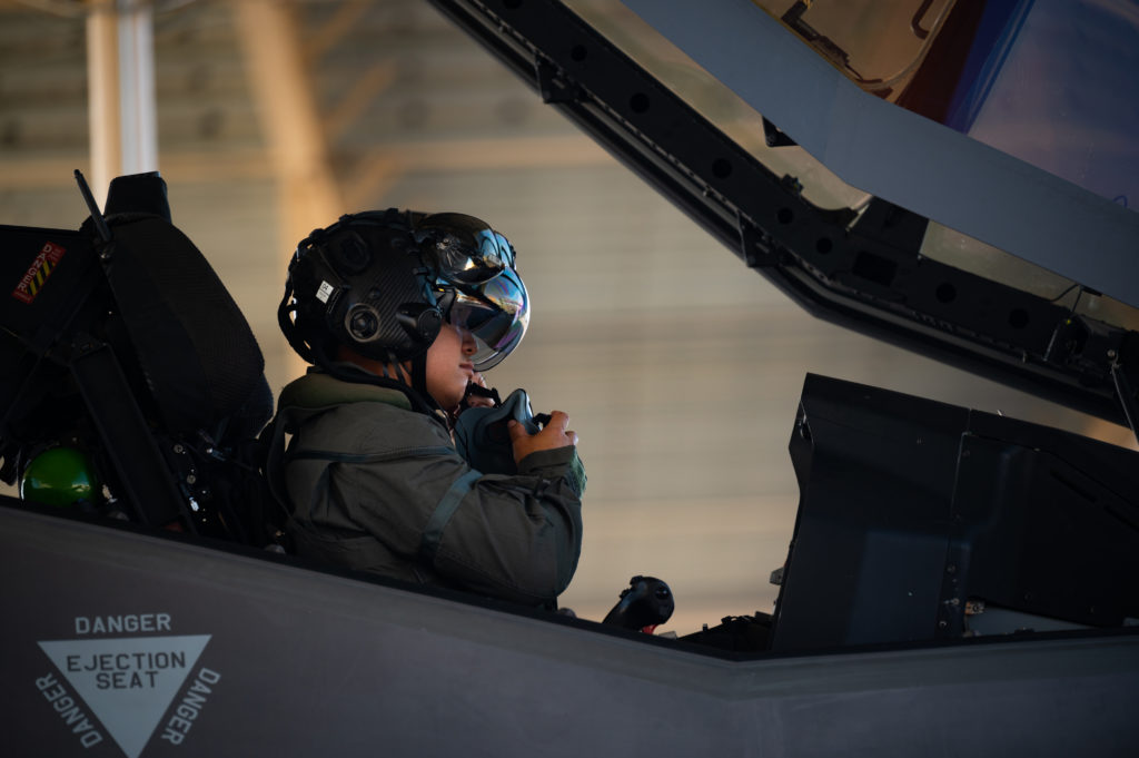 65 AGRS reactivation in-flight over Vegas with F-35A Lightning II ...